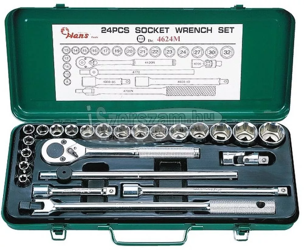 HANS 1/2" dugókulcs készlet 5/16"-1 1/4" hatszög 2