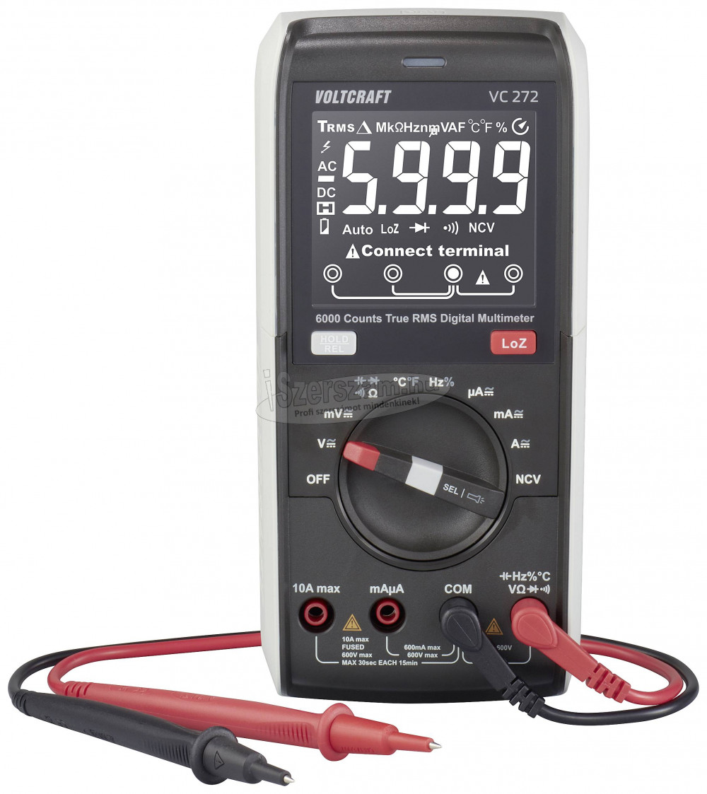 VOLTCRAFT Digitális kézi multiméter CAT III 600 V, 6000 digit, Vo